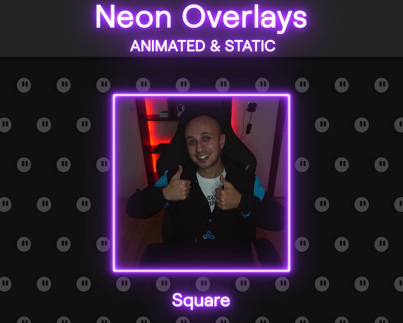 Neon Overlays, Animated and Static Camera Borders for Streaming, Cute ...