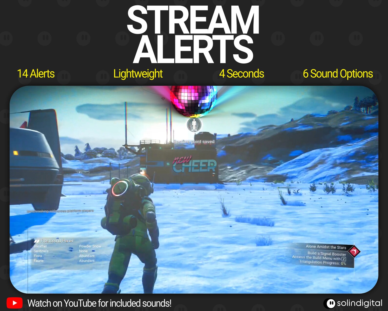 Disco Ball Stream Alerts for Twitch, Retro Lightweight Animated ...