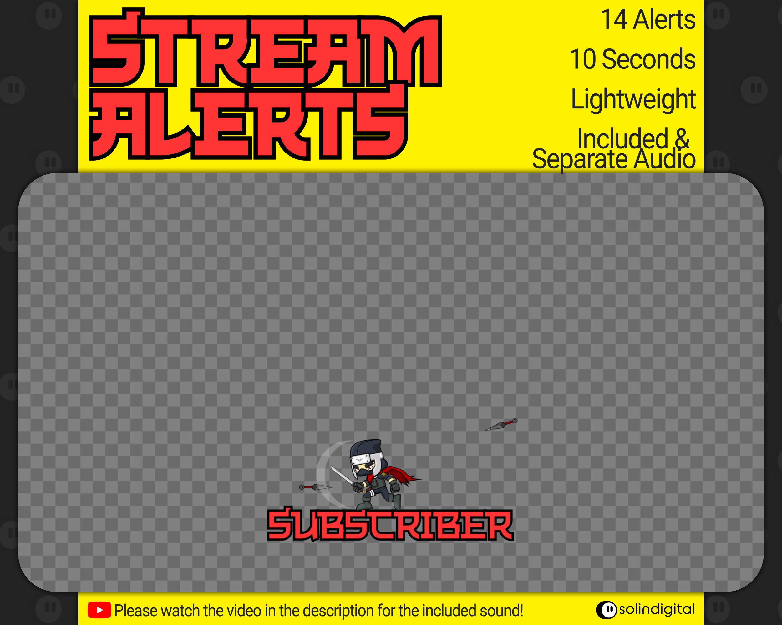 Ninja Full-screen Twitch Alerts, ANBU Shinobi Kunai Shuriken Katana ...