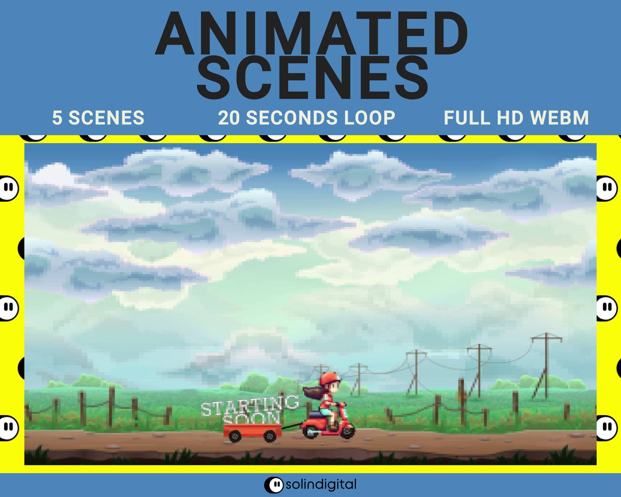Pixel Field Animated Scenes BRB Be Right Back Starting Soon - Etsy UK
