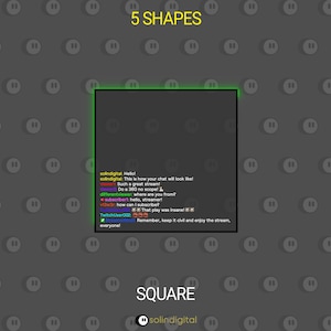 Rotating Light Twitch Chat Box, 2 Layers, 5 Shapes, Animated Cute Neon ...