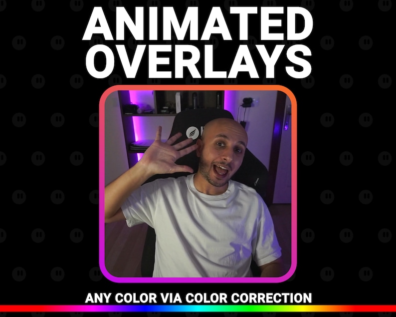 Gradient Animated Twitch Overlays, Cute Pastel Kawaii Camera Layouts ...