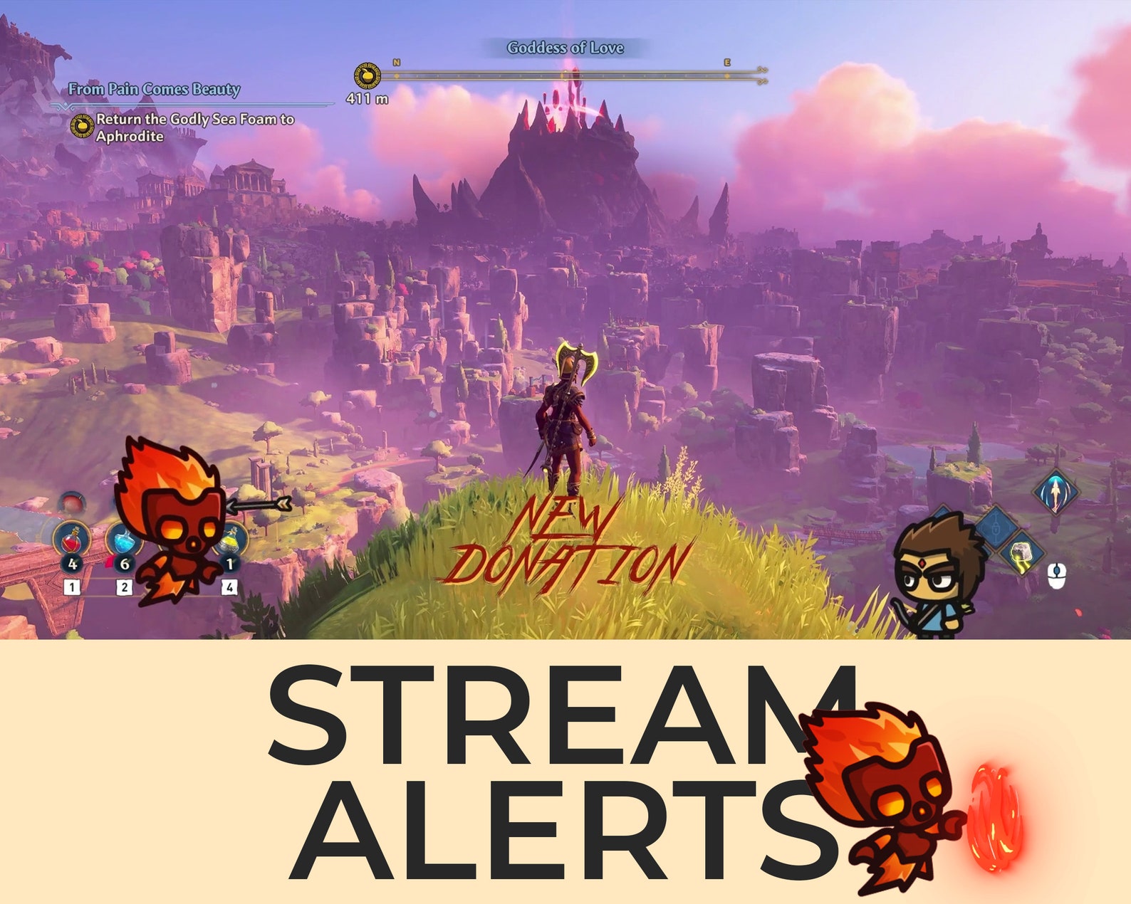 Fire Elemental Animated Alerts for Twitch Streams, Funny Chibi Alert ...