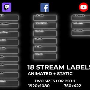 Animated Dark Saber Stream Labels, Twitch Labels, Latest Follower ...