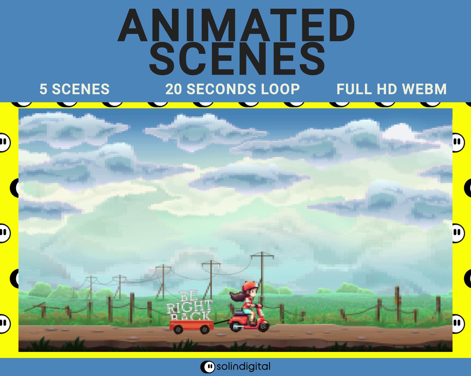 Pixel Field Animated Scenes BRB Be Right Back Starting Soon - Etsy UK