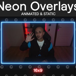 Neon Overlays, Animated and Static Camera Borders for Streaming, Cute ...