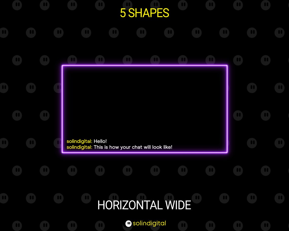 Neon Twitch Chat Box, 2 Layers, 5 Shapes, Animated and Static Retro ...