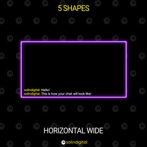 Neon Twitch Chat Box, 2 Layers, 5 Shapes, Animated and Static Retro ...