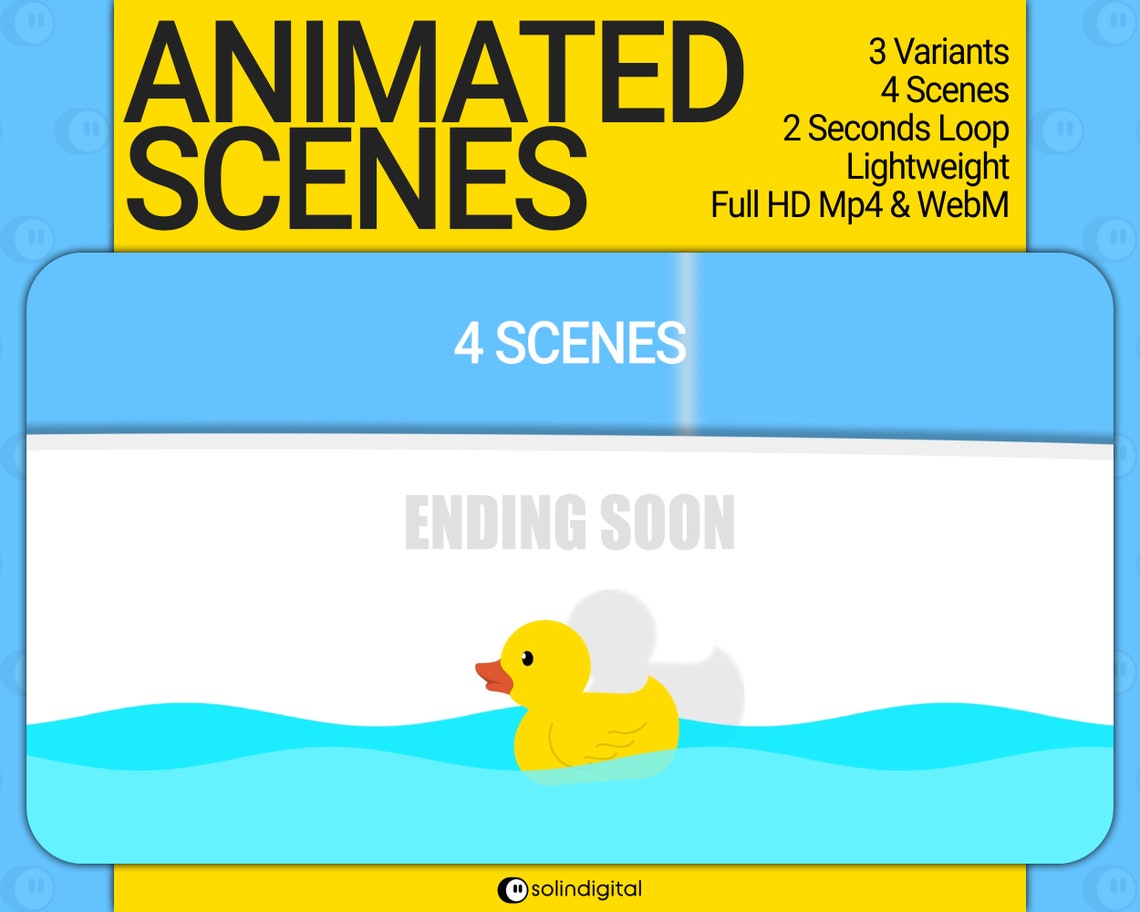 Rubber Duck Animated Scenes, BRB, Be Right Back, Starting Ending Soon ...