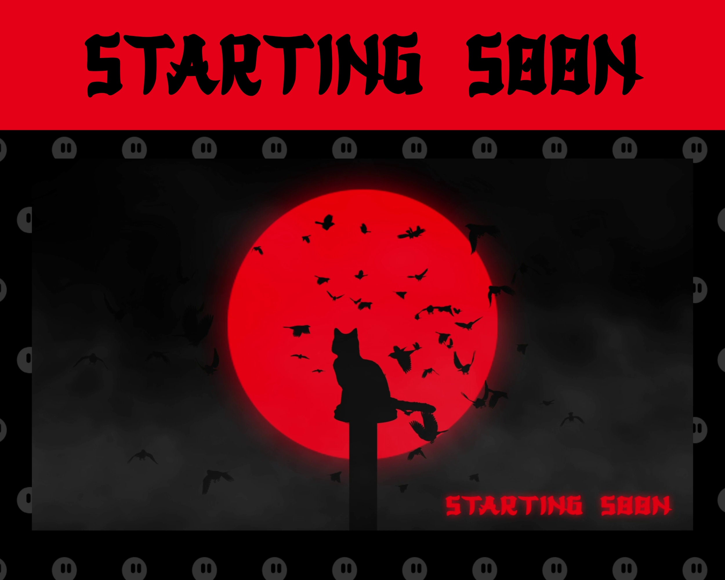 Ninja Cat Twitch Animated Scenes, Shinobi Crow Animated Screen Overlays ...