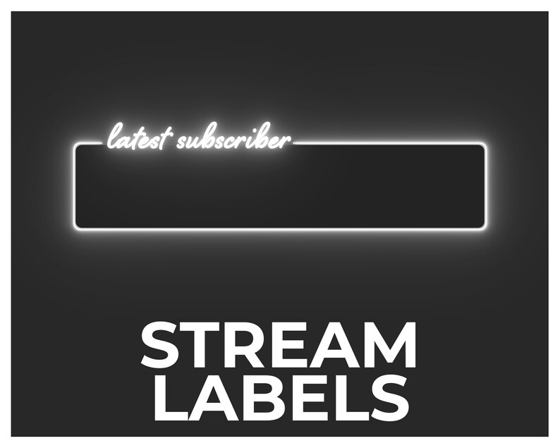 Animated Neon Stream Labels Twitch Labels Latest Follower - Etsy