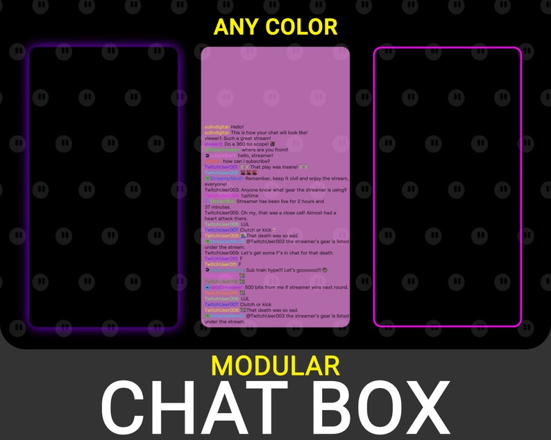 Modular Twitch Chat Box, 3 Layers, 5 Shapes, 11 Transparency, 4 ...