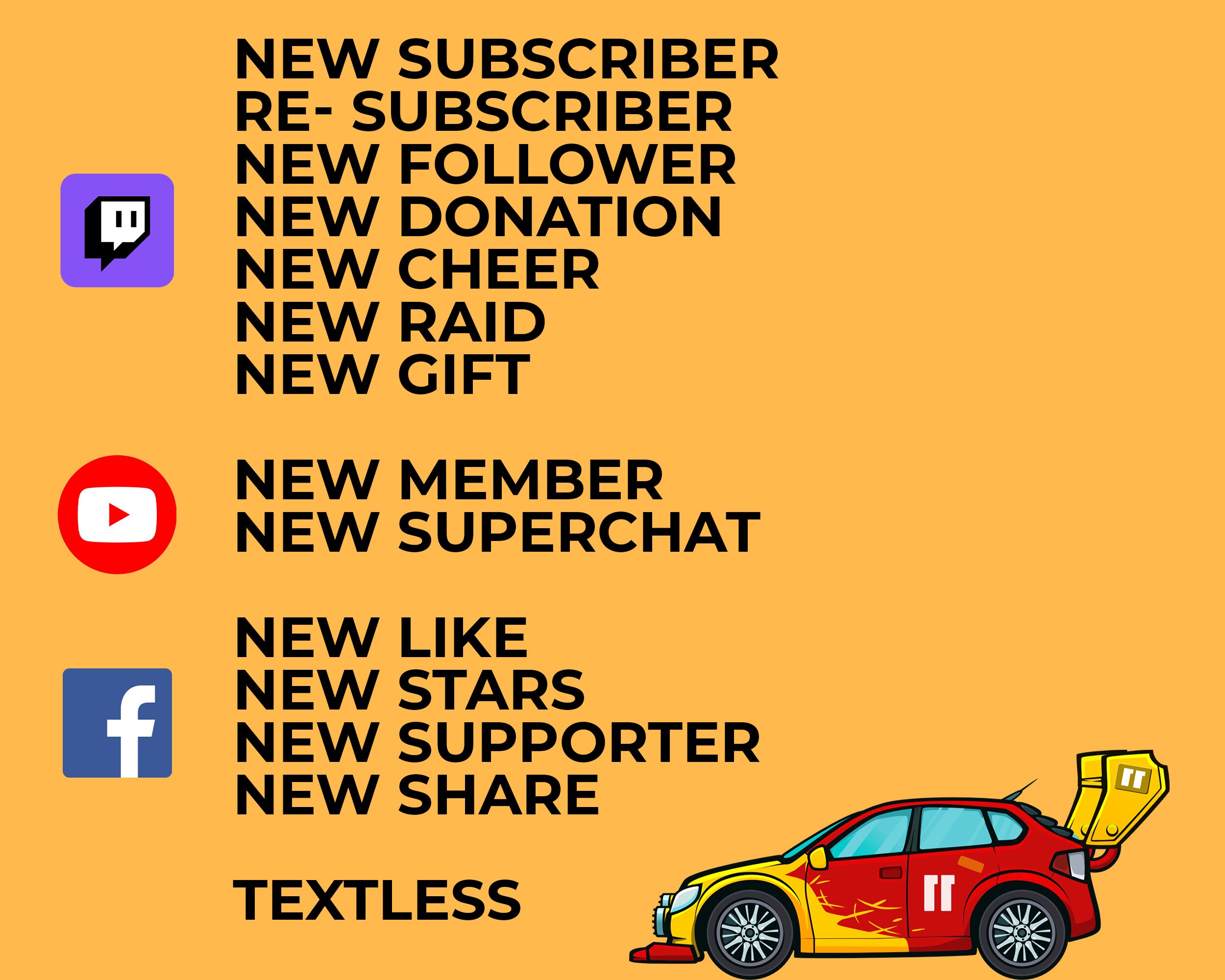 Rally Car Animated Alerts for Twitch Streams Racing Vehicle - Etsy