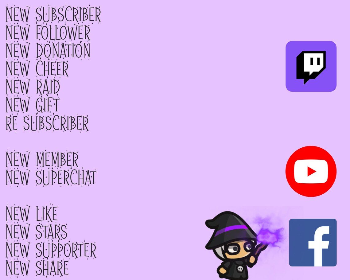 Magical Animated Alerts for Twitch Streams Cute Kawaii Chibi - Etsy