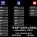 Animated Neon Stream Labels, Twitch Labels, Latest Follower Subscriber ...