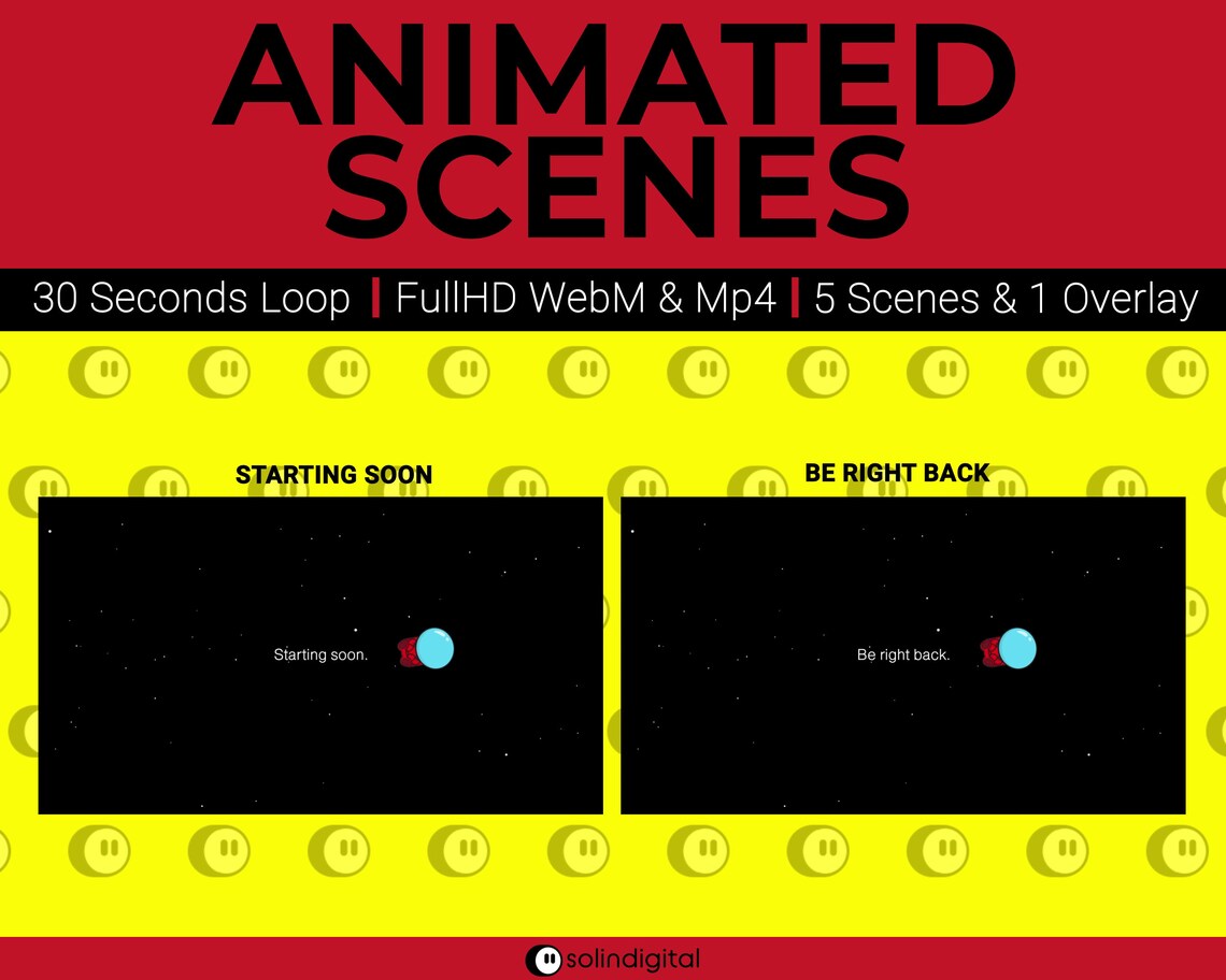 Astronaut Animated Scenes, BRB, Be Right Back, Starting Soon Twitch ...
