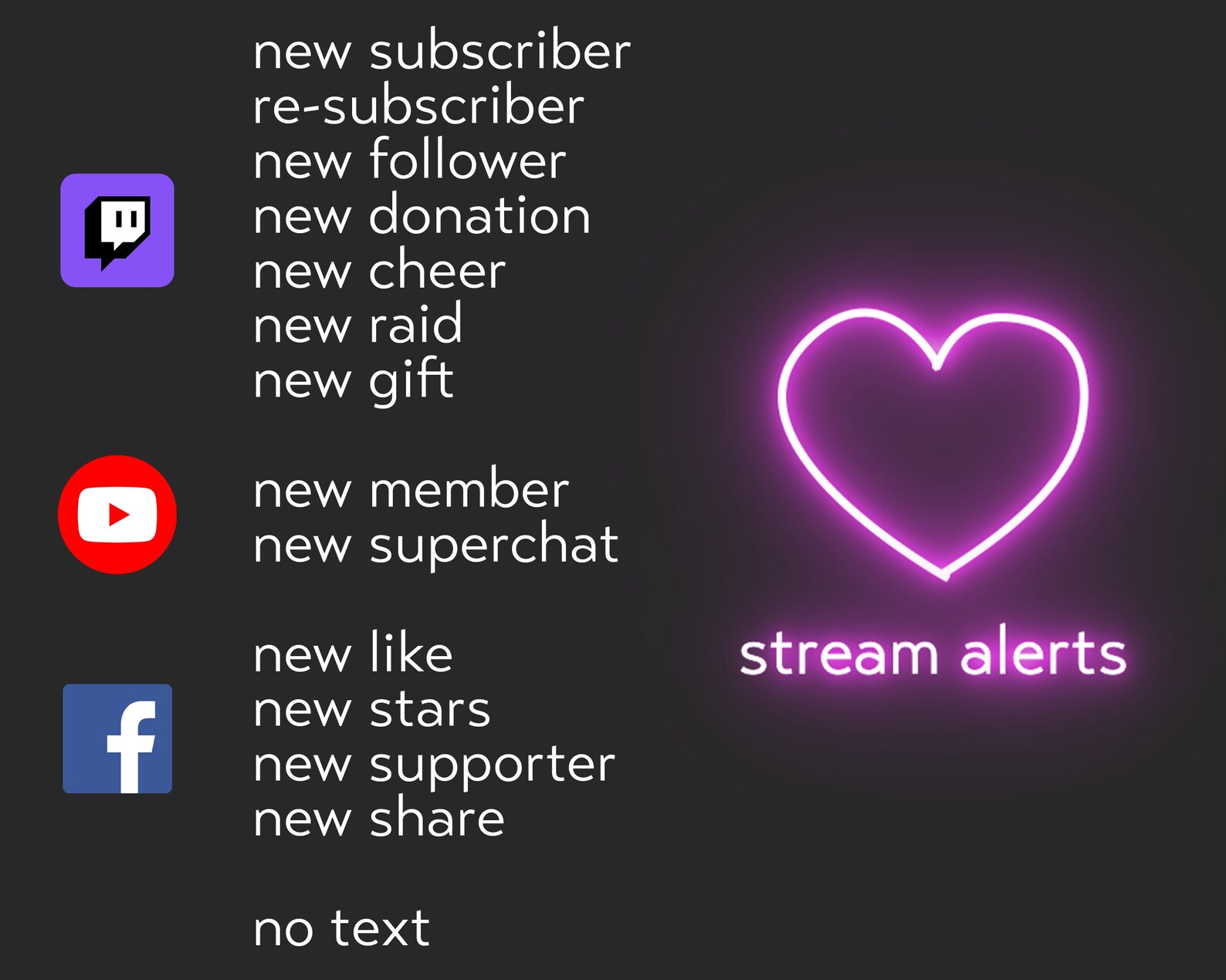 Neon Heart Animated Alerts for Twitch Streams Cute Kawaii - Etsy