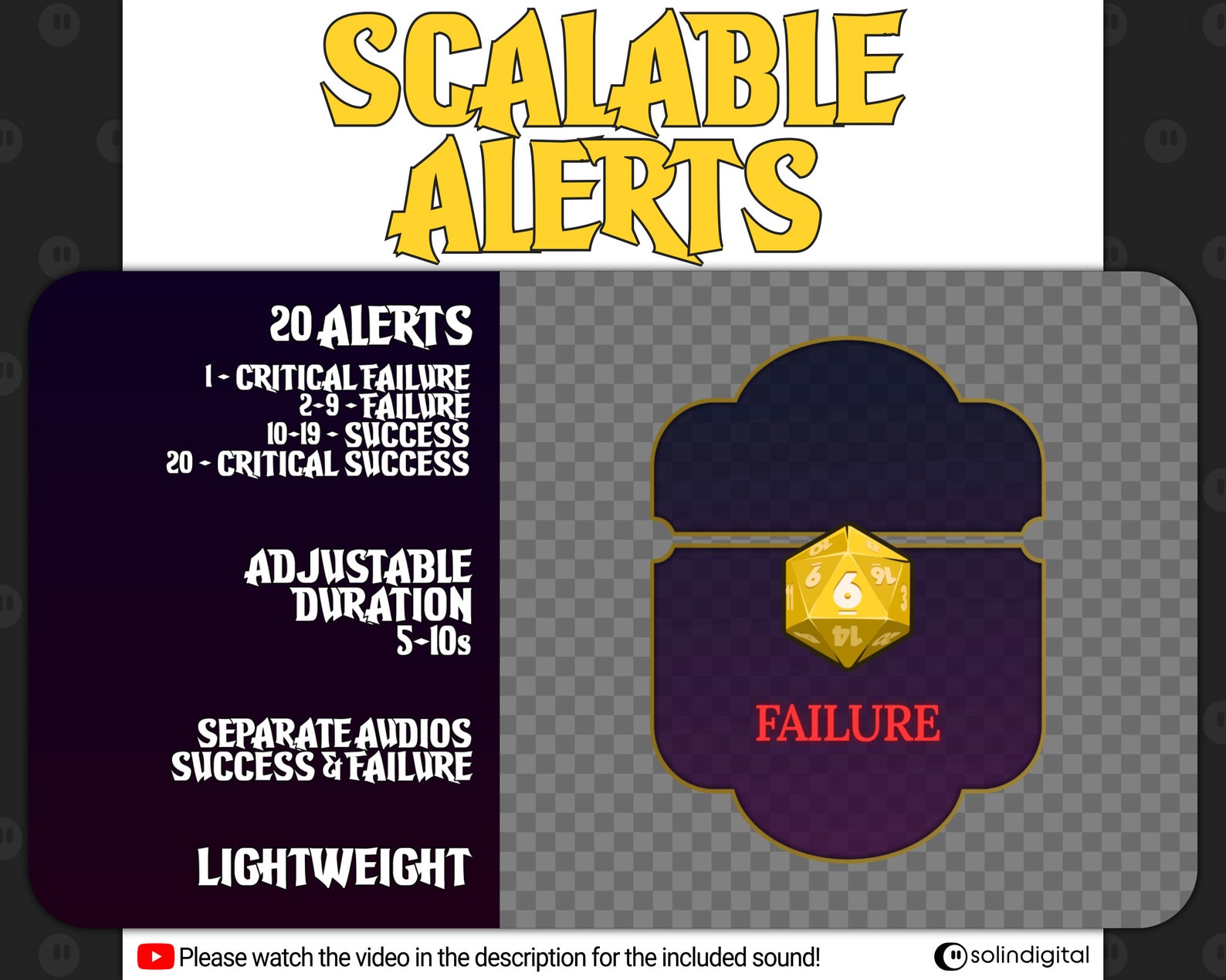 Dice Roll Scalable Alerts for Twitch, Animated Dragon Dungeon Tabletop ...