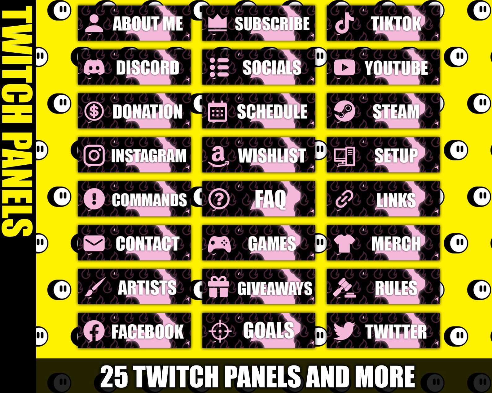 Fire Stream Pack Fiery Streaming Bundle for Twitch Flame Overlay for ...