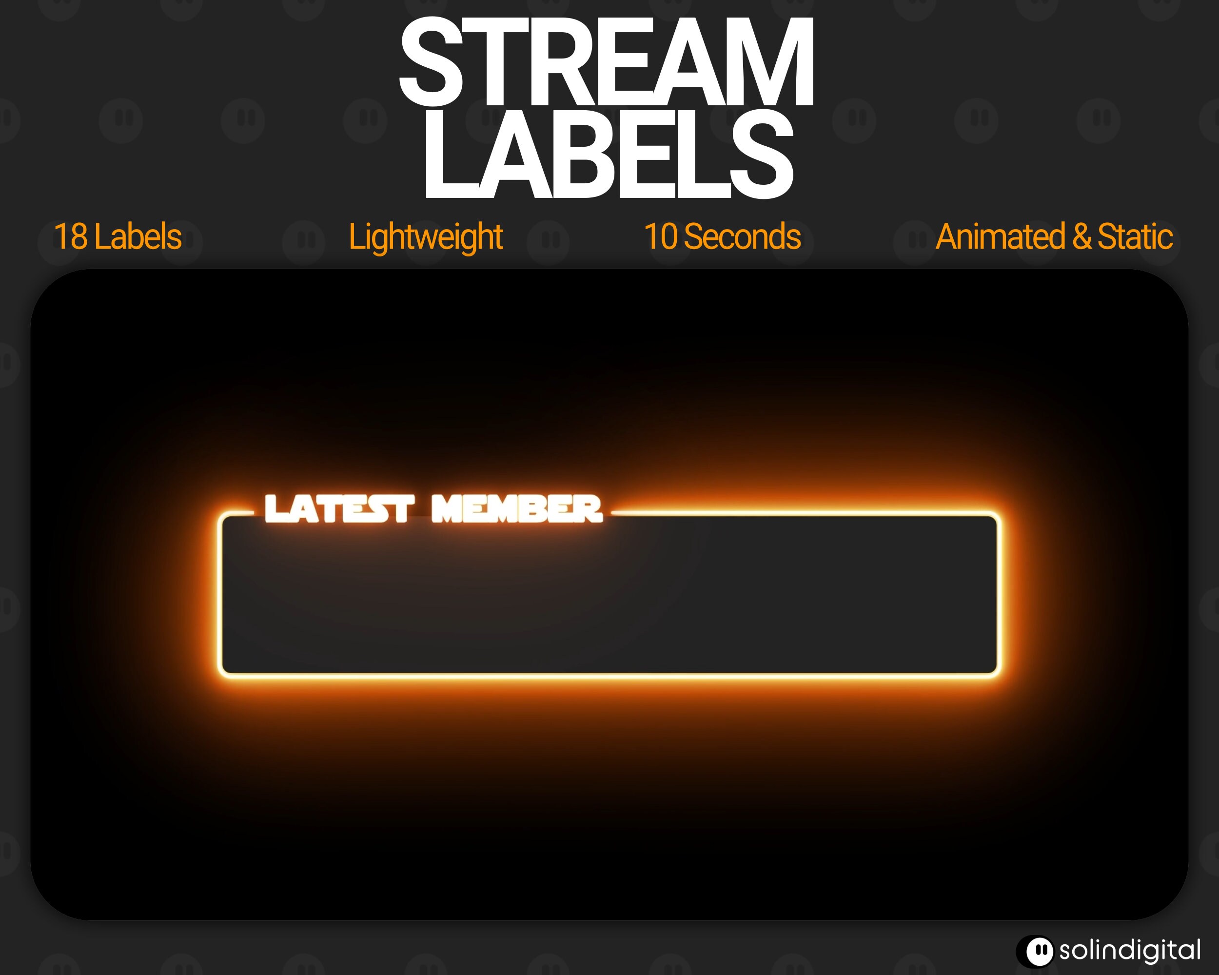 Animated Orange Saber Stream Labels, Twitch Labels, Latest Follower ...