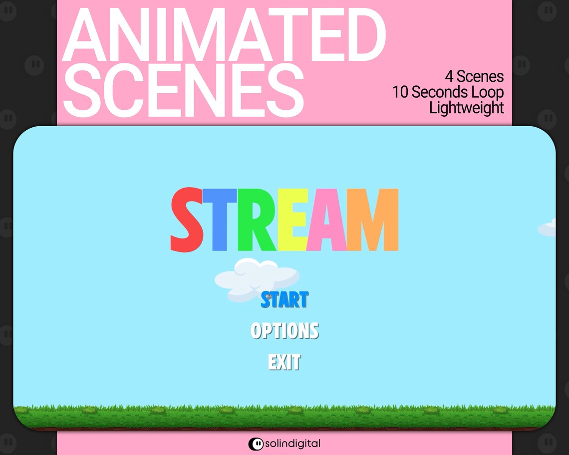 Game Title Screen Animated Scenes, BRB, Be Right Back Screen, Twitch ...