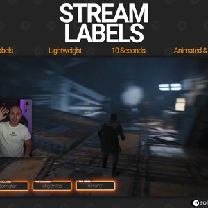 Animated Orange Saber Stream Labels, Twitch Labels, Latest Follower ...