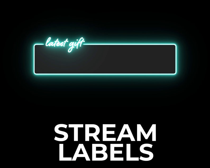 Animated Neon Stream Labels Twitch Labels Latest Follower - Etsy