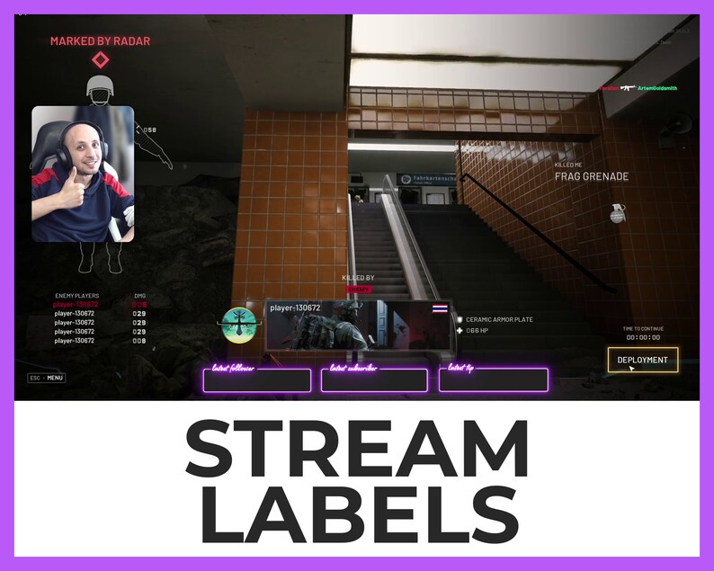Animated Neon Stream Labels Twitch Labels Latest Follower - Etsy