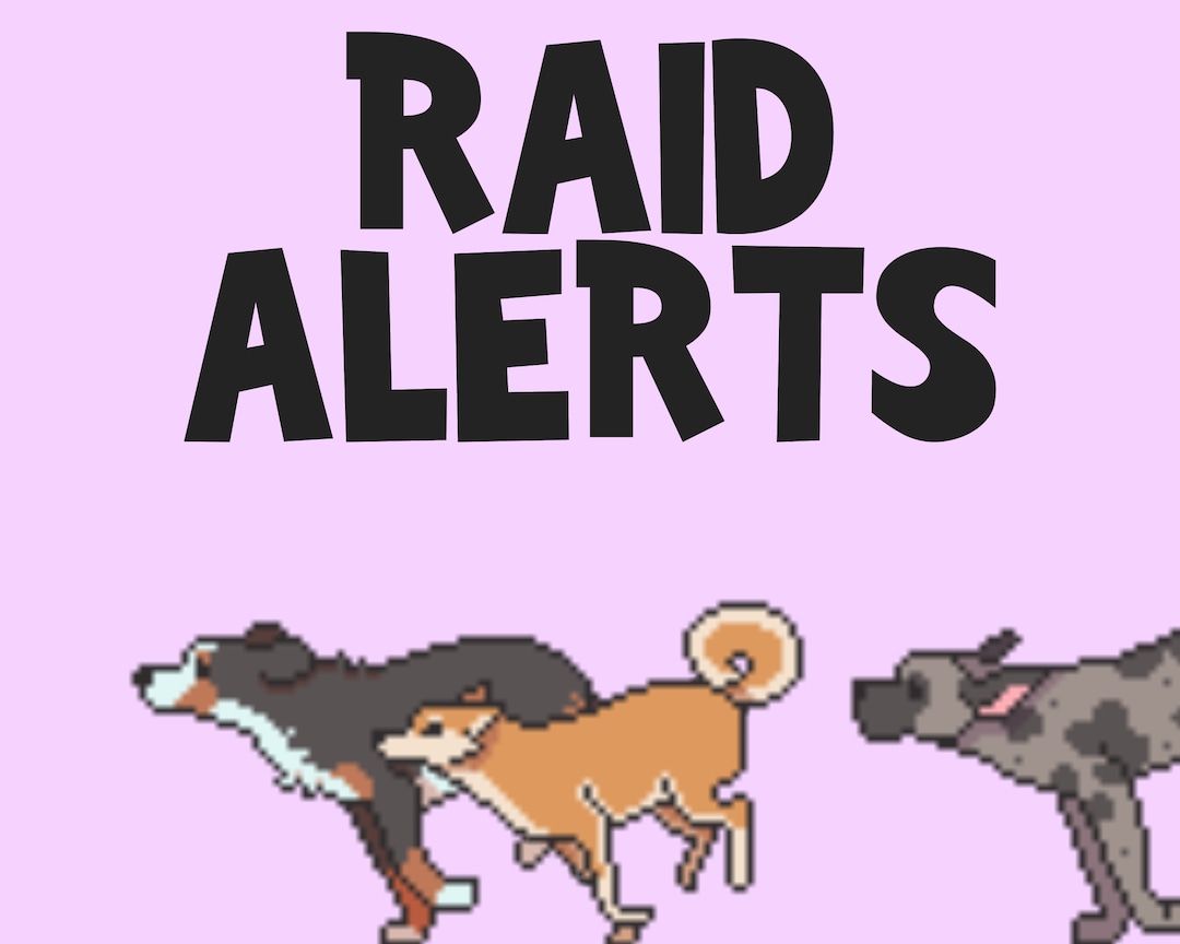 Pixel Dogs Raid Alerts, Cute Funny Puppy Chasing Cat Animated Stream ...