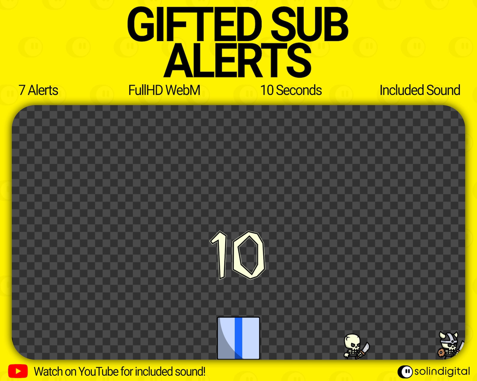 Tiny Skeletons Gifted Subscriber Alerts for Twitch Streamers, Chibi ...