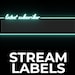 Animated Neon Stream Labels, Twitch Labels, Latest Follower Subscriber ...