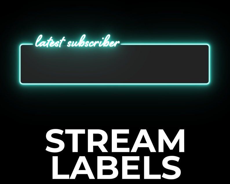 Animated Neon Stream Labels Twitch Labels Latest Follower - Etsy