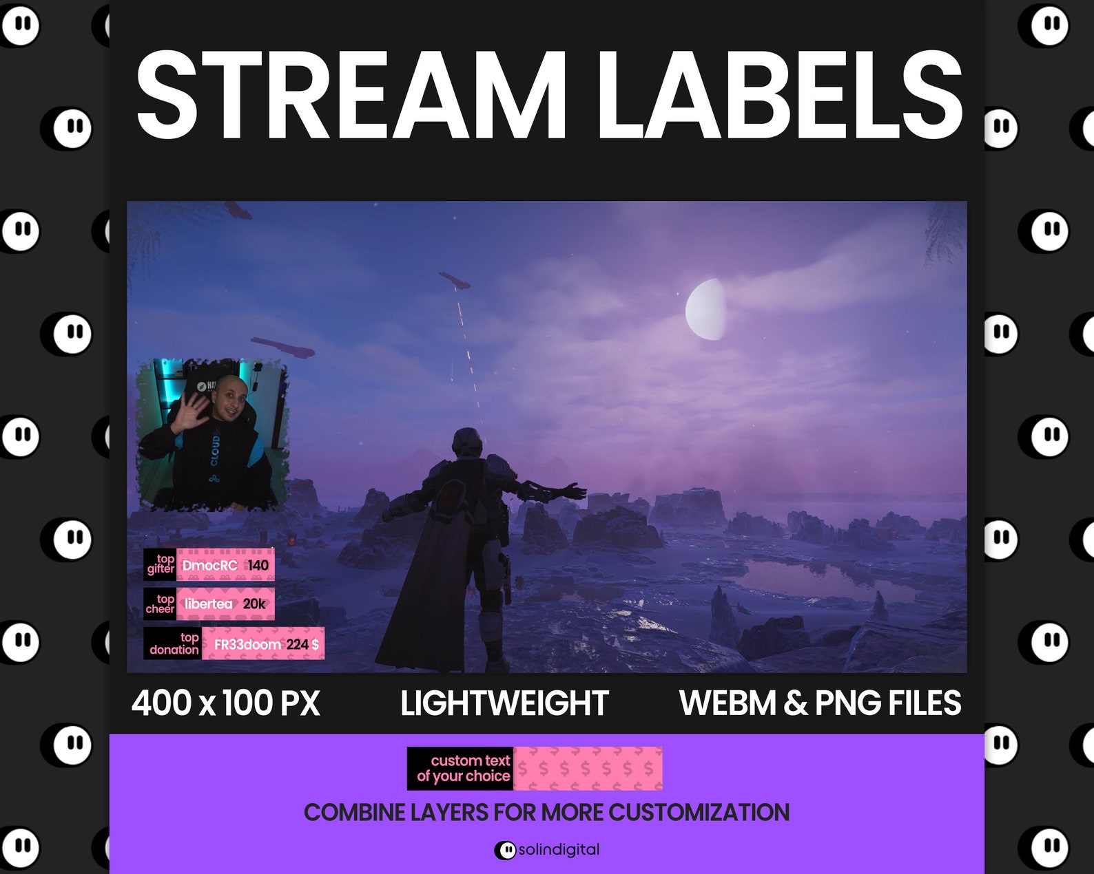 Sleek Stream Labels, Minimalist Cute Clean Animated Static Overlay ...