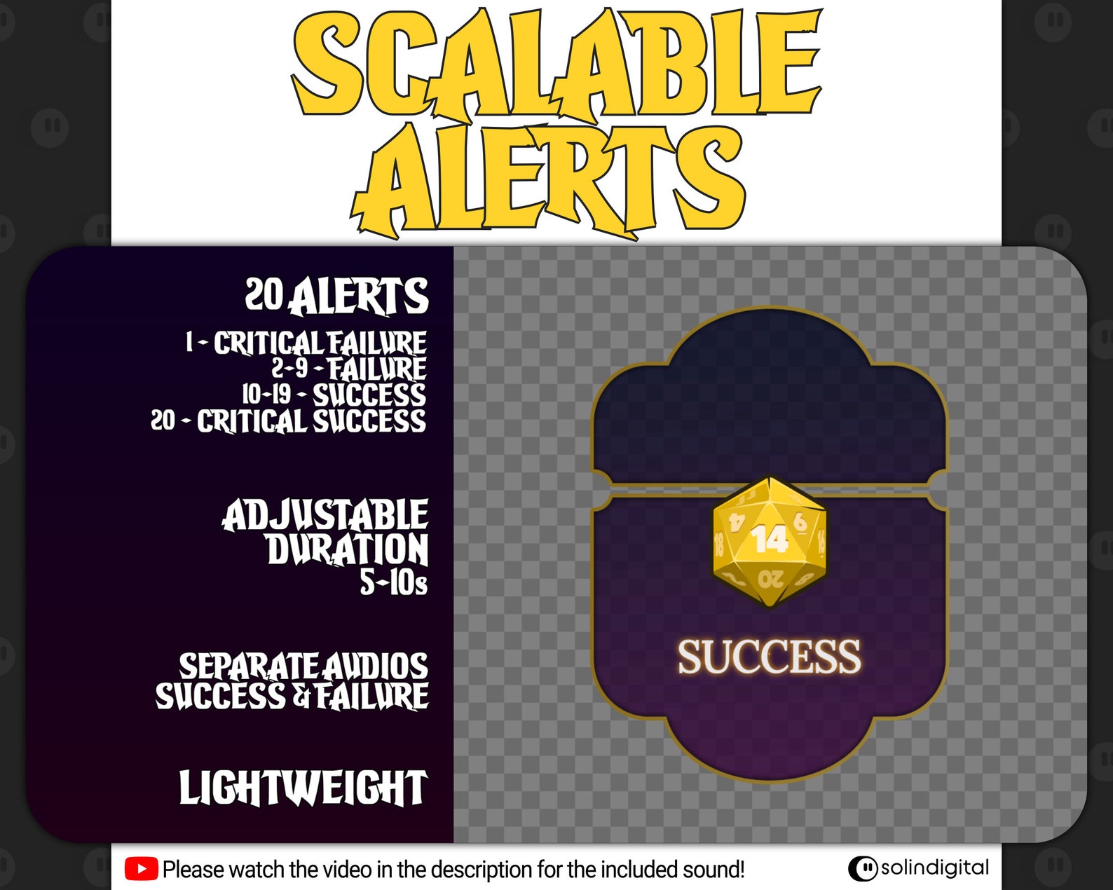 Dice Roll Scalable Alerts for Twitch, Animated Dragon Dungeon Tabletop ...