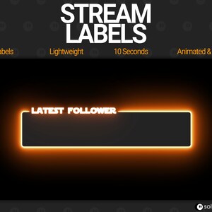 Animated Orange Saber Stream Labels, Twitch Labels, Latest Follower ...
