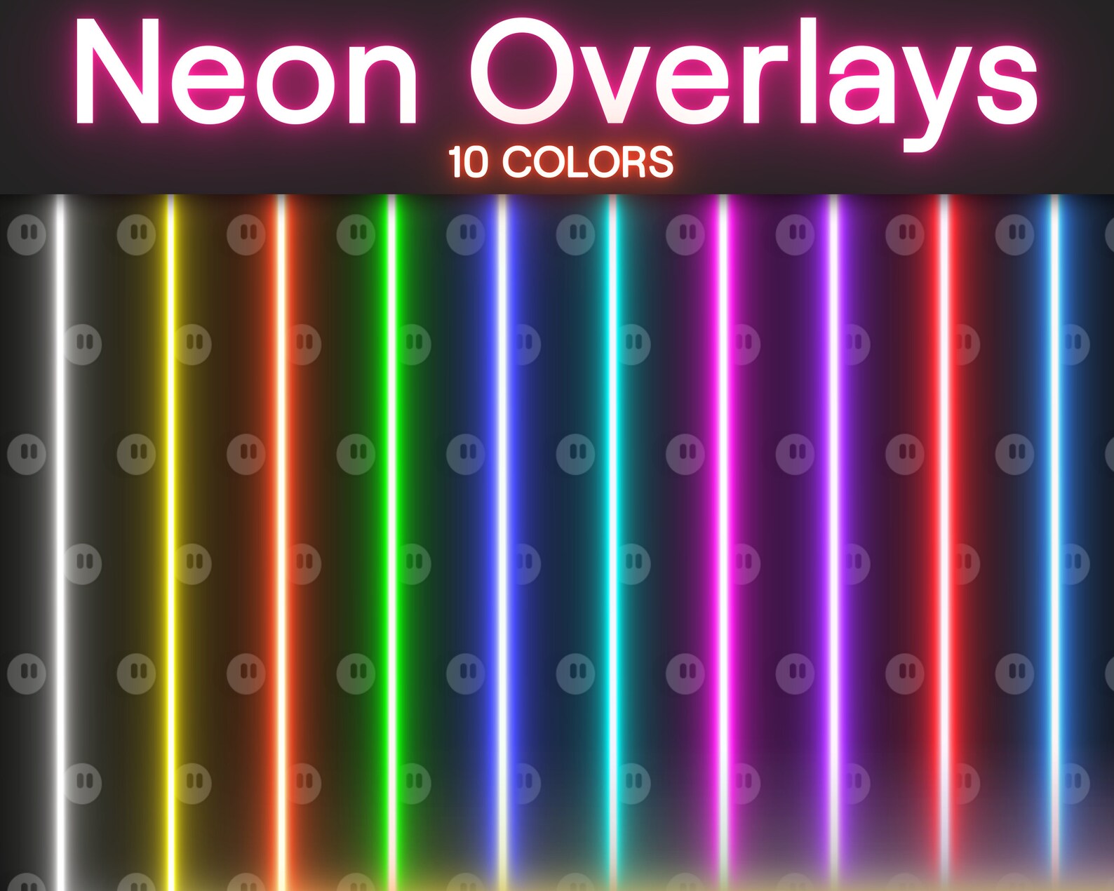 Neon Overlays, Animated and Static Camera Borders for Streaming, Cute ...