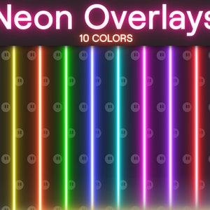 Neon Overlays, Animated and Static Camera Borders for Streaming, Cute ...