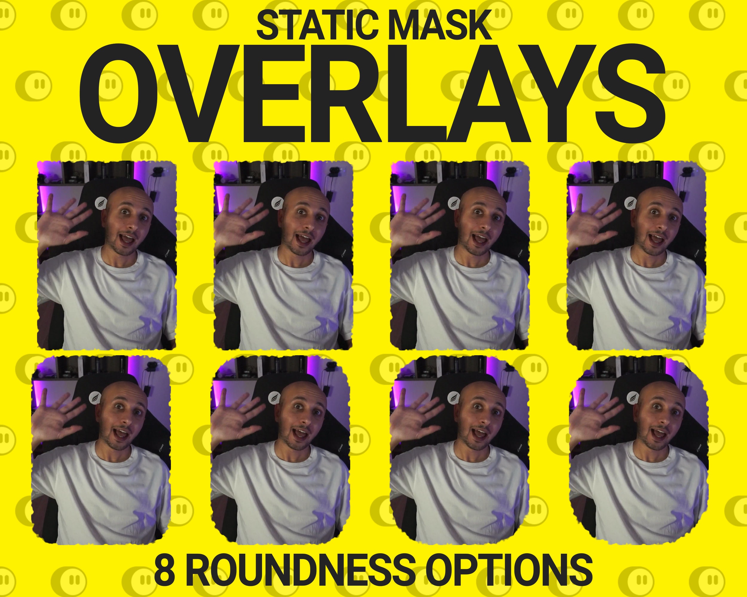 Chipped Mask Overlays, Rough Camera Borders for Streaming, Webcam ...