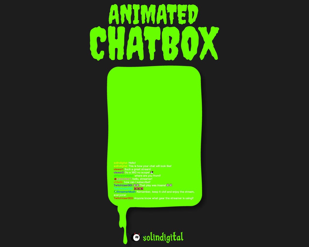 Slime Animated Chatbox | Gooey Stream Chat Overlay | 5 Sizes & Shadow ...