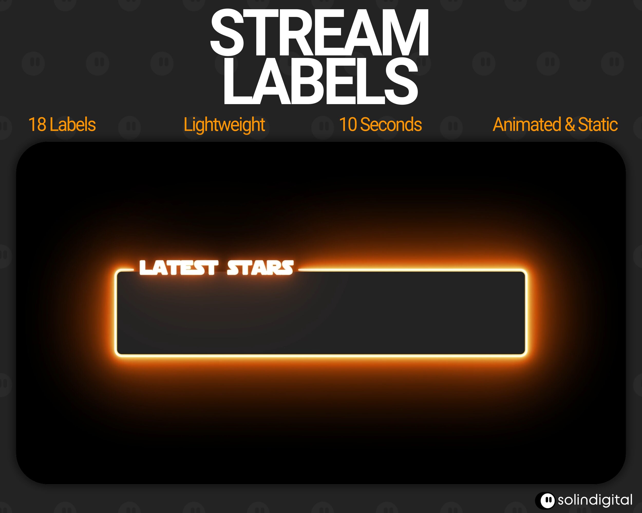 Animated Orange Saber Stream Labels, Twitch Labels, Latest Follower ...