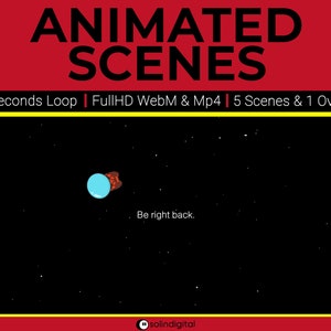 Astronaut Animated Scenes, BRB, Be Right Back, Starting Soon Twitch ...