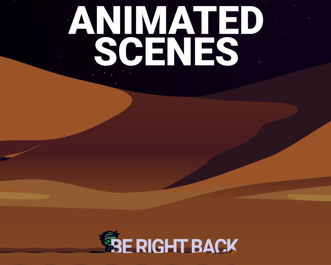 Mummy in a Desert Animated Scenes, BRB, Be Right Back, Starting Soon ...