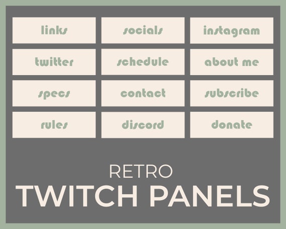 Retro Twitch Panels 90s Stream Overlays Green & Pink | Etsy Canada