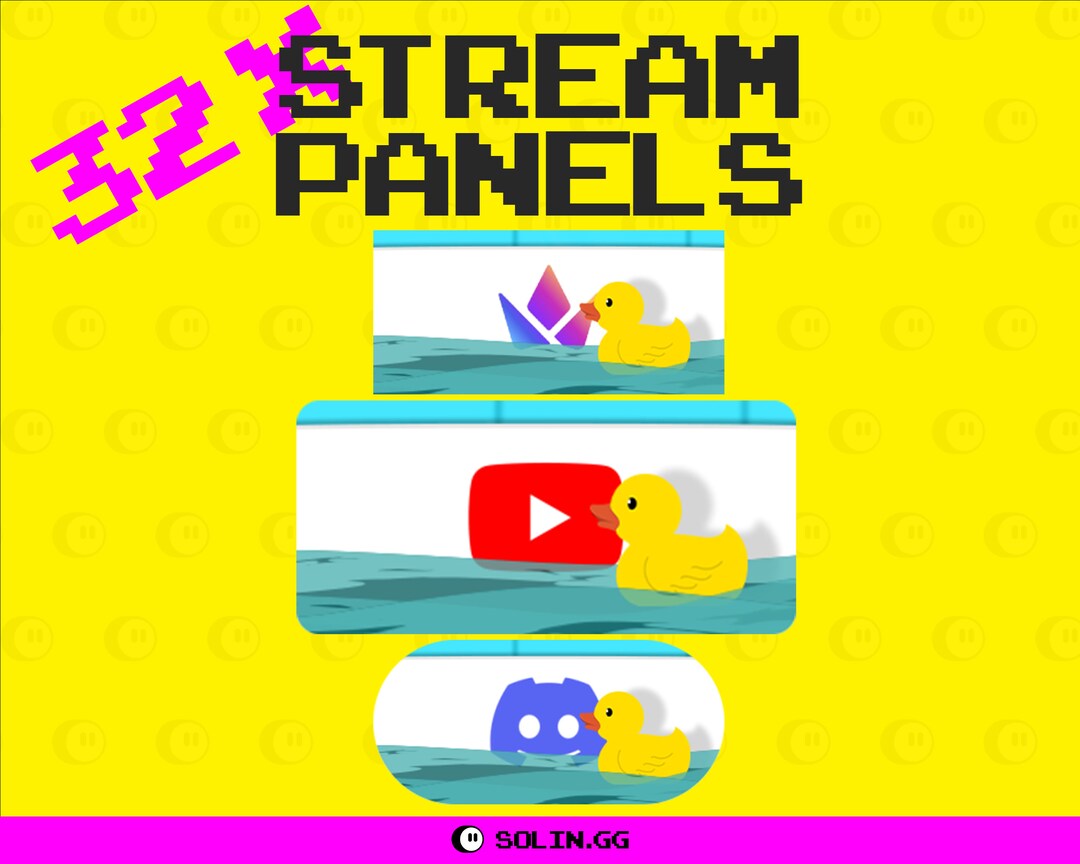 Rubber Duck Twitch Panels, Minimalist Cute Overlay Designs for ...
