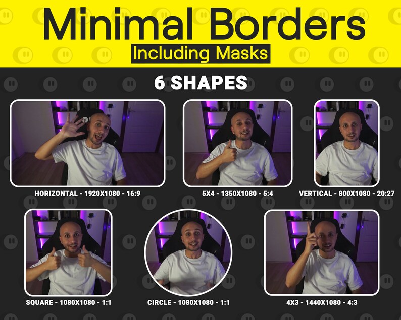 Minimal Border Overlays Camera Layout for Streaming Easy to - Etsy