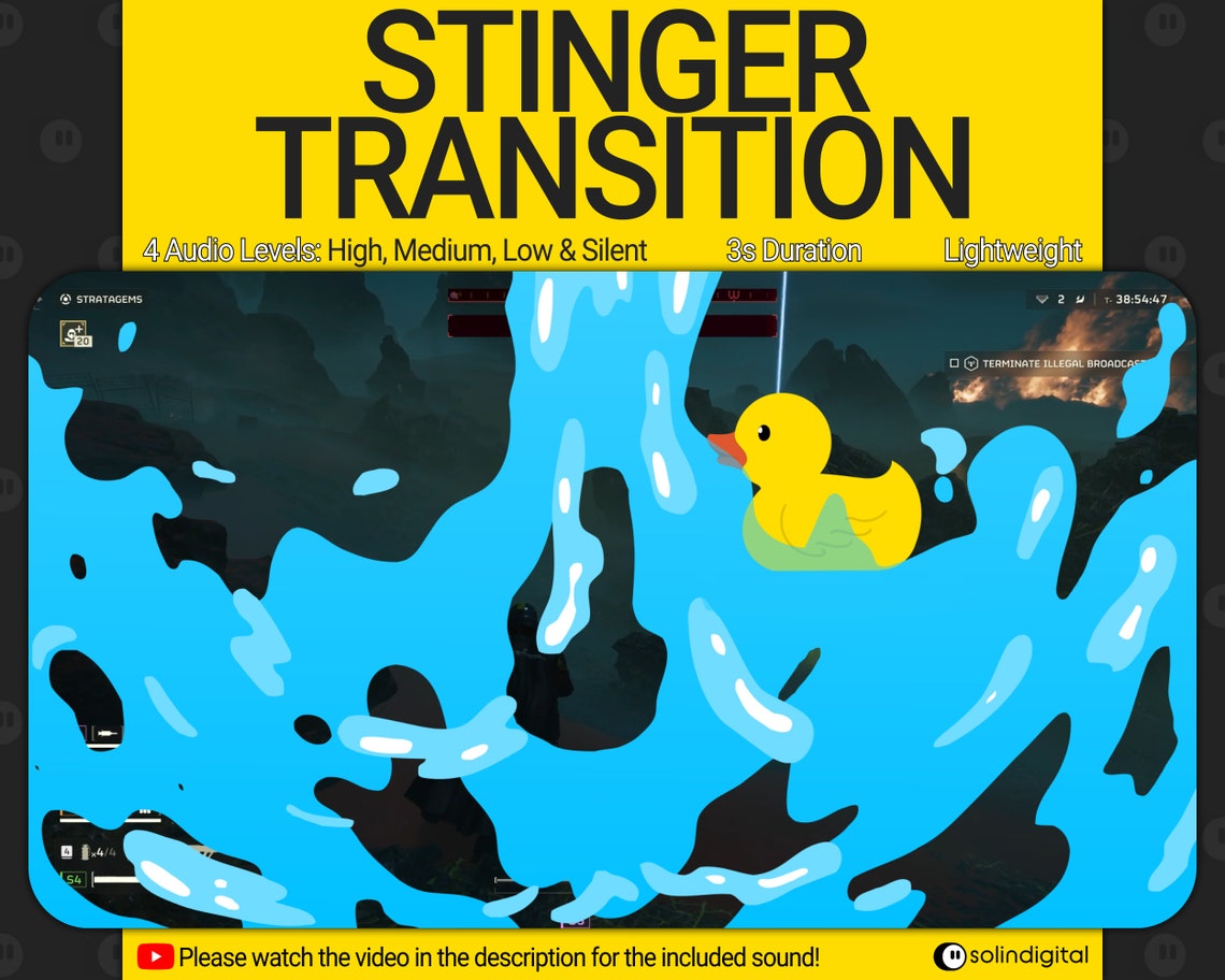 Rubber Duck Stinger Transitions, Animated Twitch Overlays With Sound ...