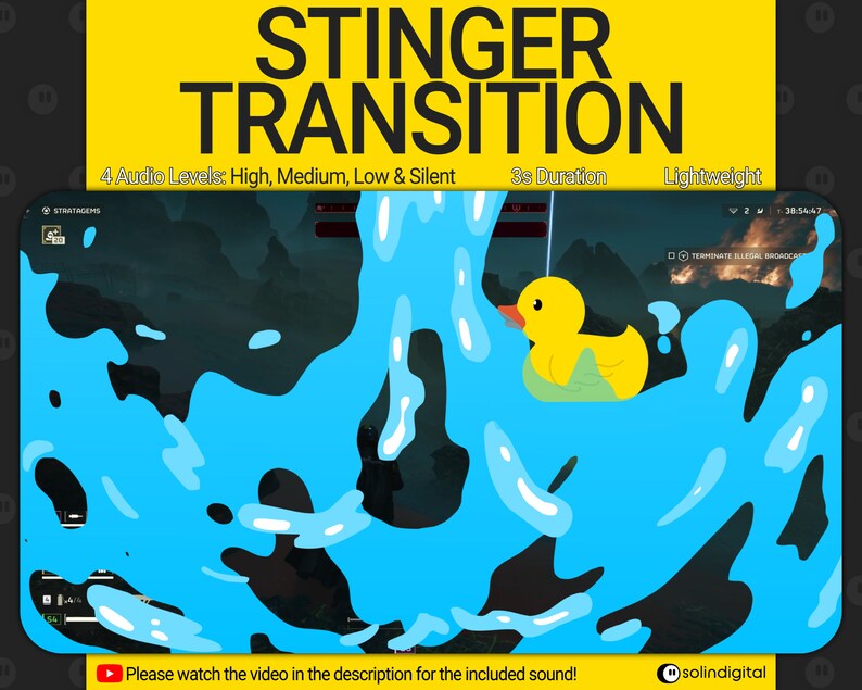 Rubber Duck Stinger Transitions, Animated Twitch Overlays With Sound ...