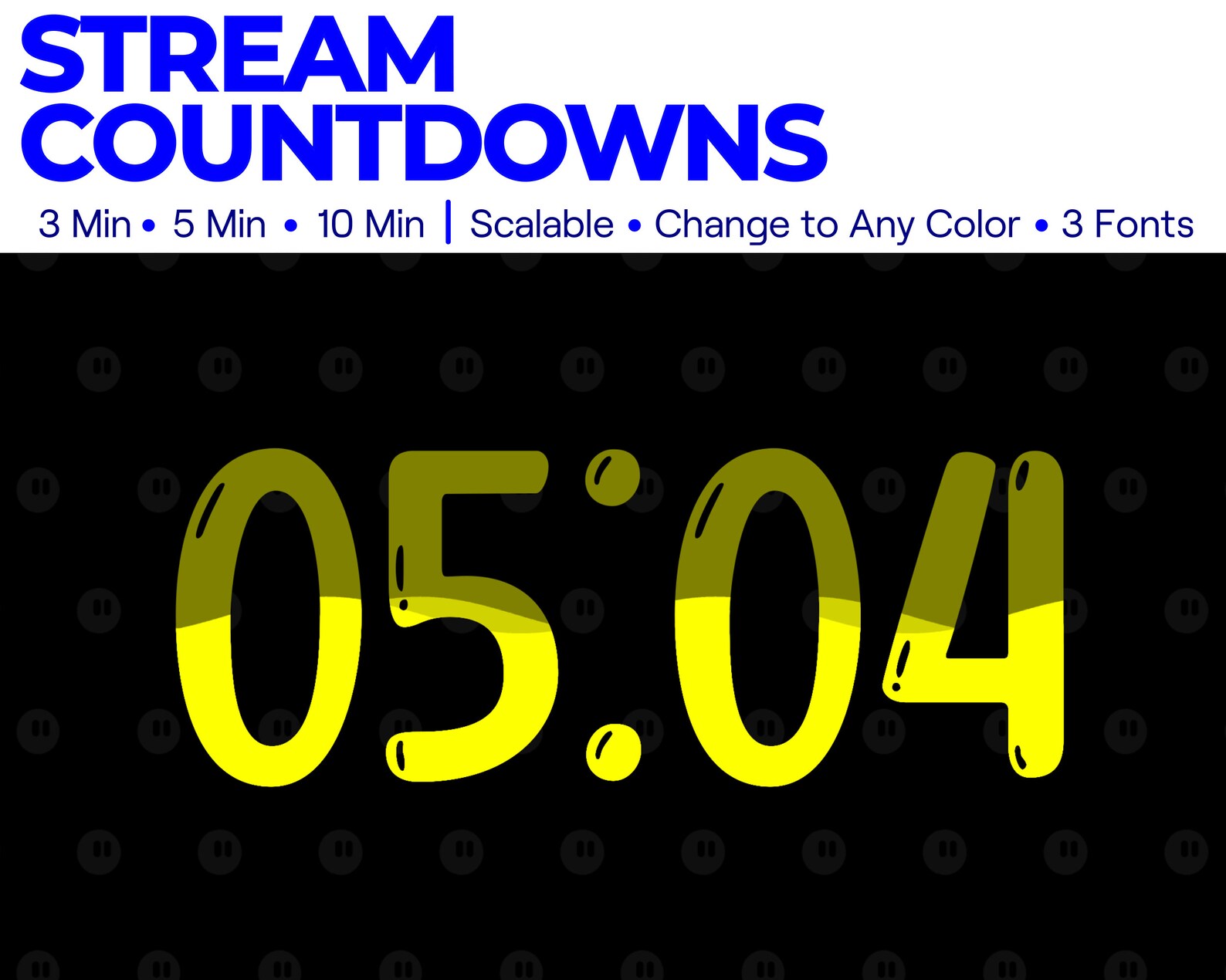 Water Stream Countdown, Stream Starting Timer With 3 Fonts, 3, 5 and 10 ...