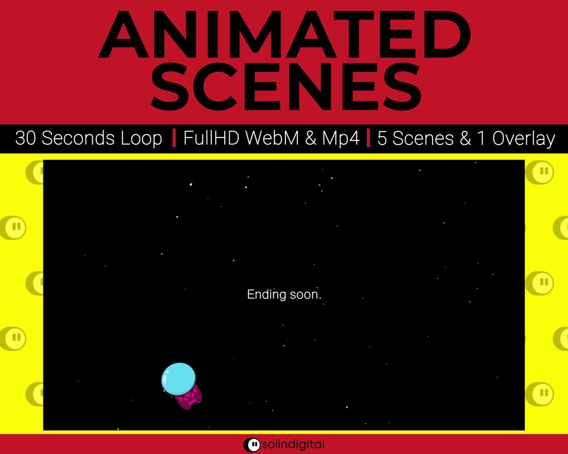 Astronaut Animated Scenes, BRB, Be Right Back, Starting Soon Twitch ...