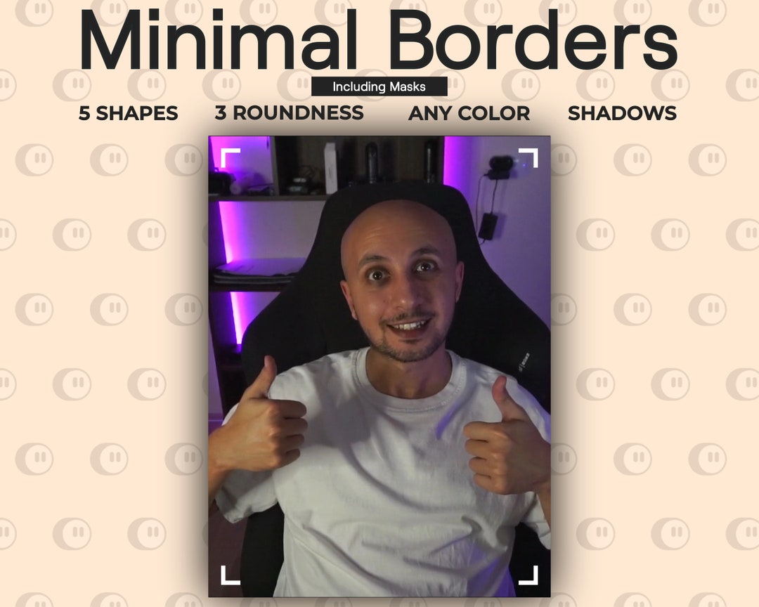 Minimal Corner Overlay With Changable Colors, Stream Camera Frame, Easy ...